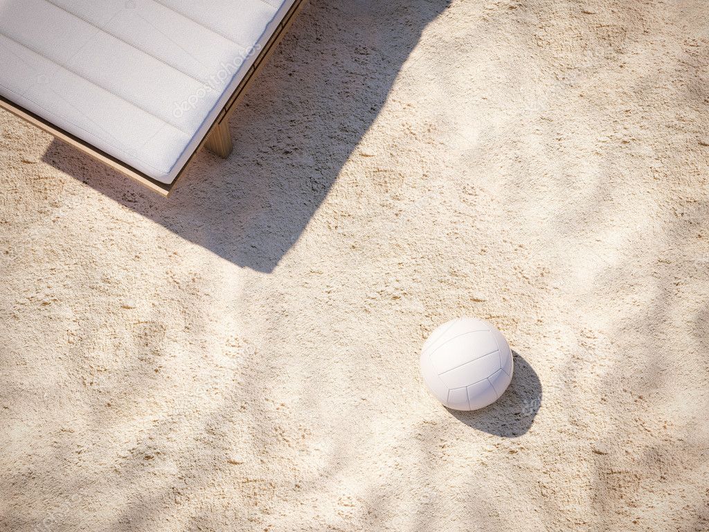 White ball on the beach sand. 3d rendering ⬇ Stock Photo, Image by ...