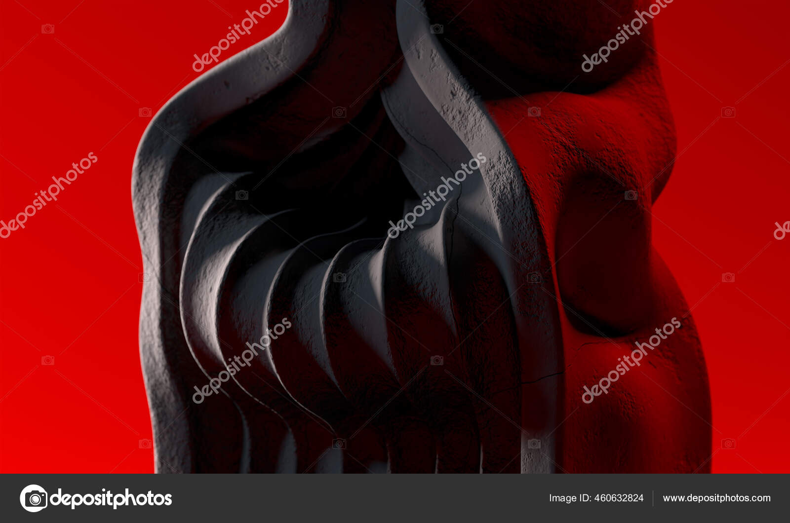 Dark concrete column bending. Hard object becomes soft. The concept of ... Dark concrete column bending. Hard object becomes soft. The concept of ...