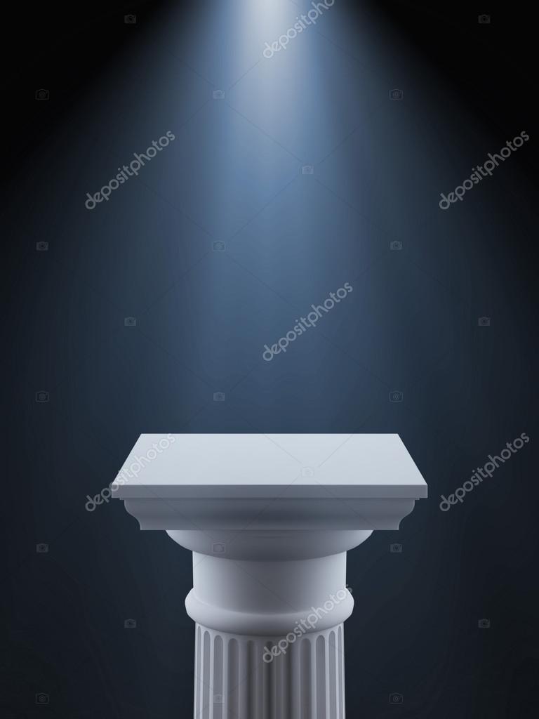 White column with light Stock Photo by ©ekostsov 59325489