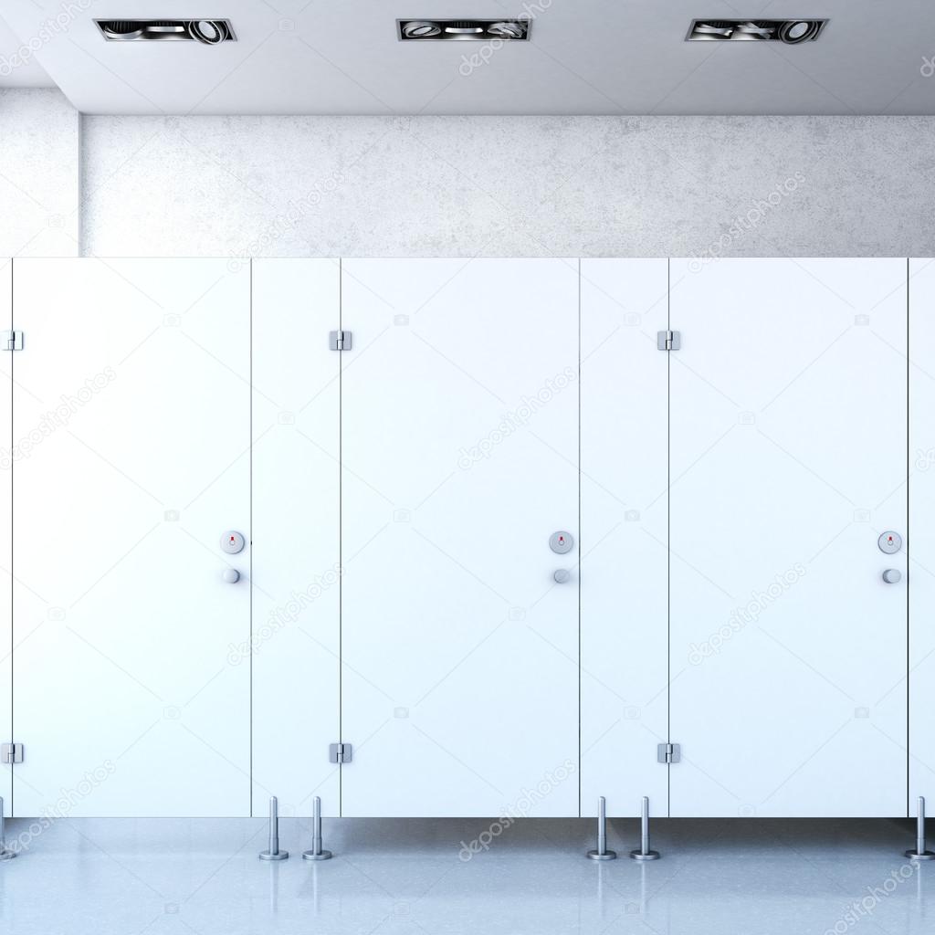 Closed public toilet cubicles. 3d rendering — Stock Photo © ekostsov ...