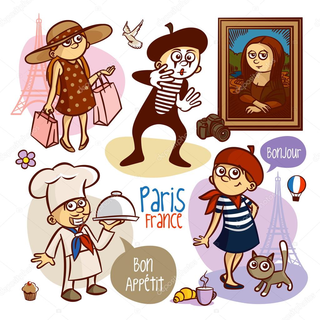 Travel Paris France People Objects Stock Vector Image by ©ichbinsam ...