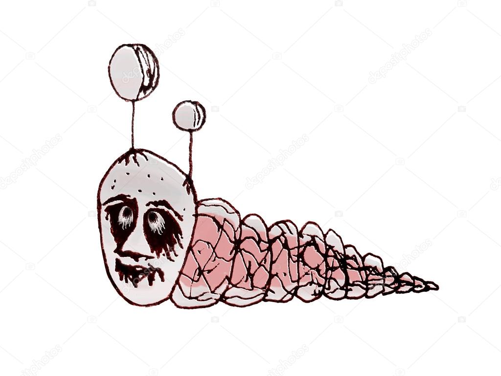 Man Snail Raster Illustration — Stock Photo © DanFLCreativo #67199705