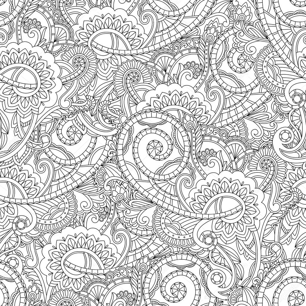 Monochrome Paisley Pattern Seamless Background Stock Vector Image By