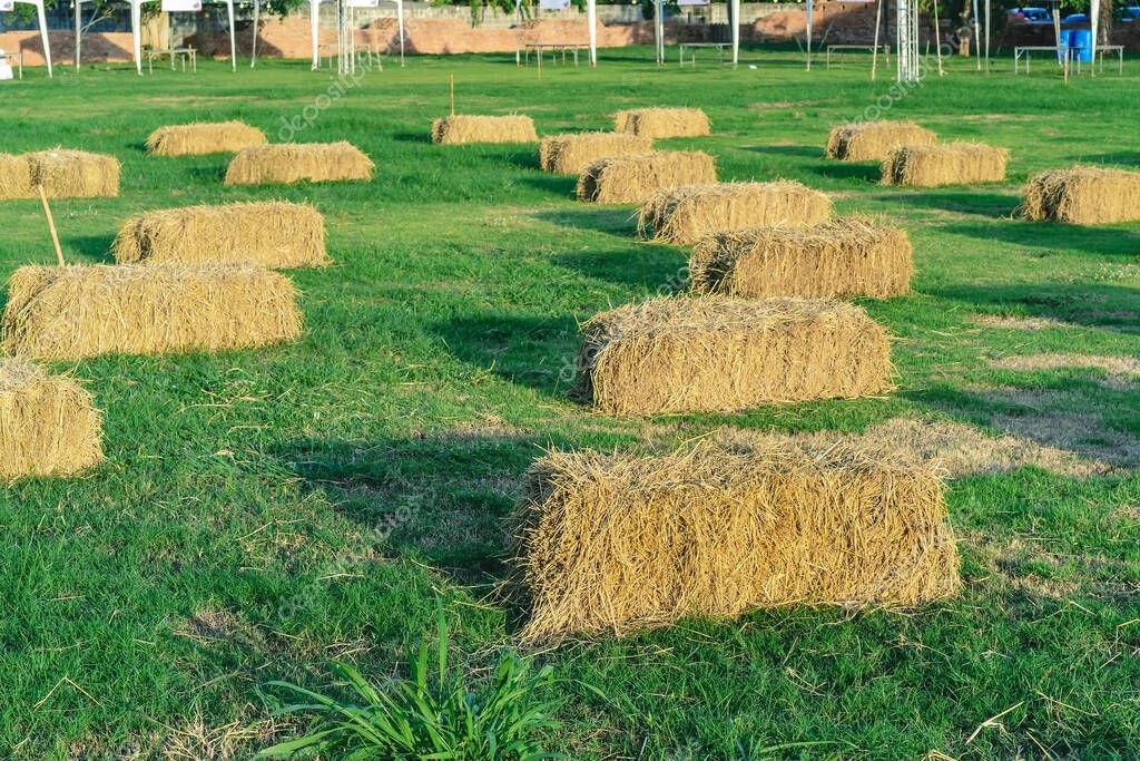 Asientos Y Mesas Hechos De Pacas De Paja Para Eventos Y Fiestas