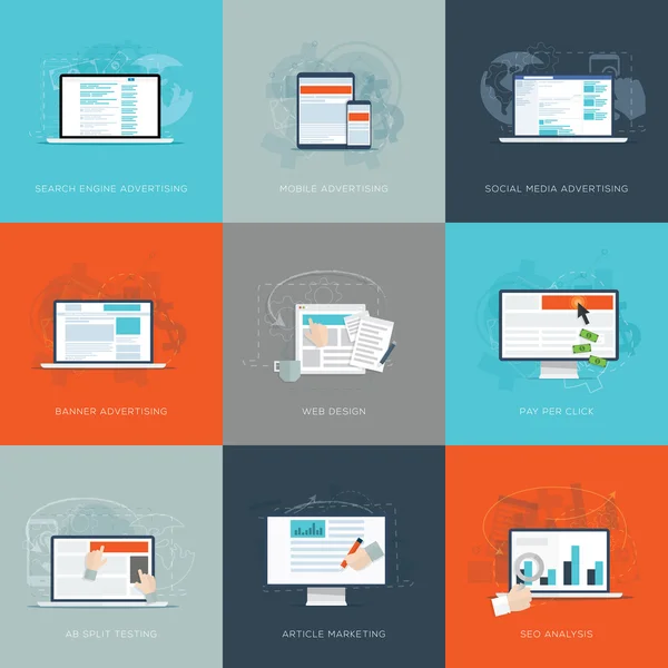 Search Engine Optimization flat icon illustration vector concept shows ...