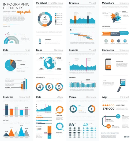 Business and human vector infographic element big set collection ...