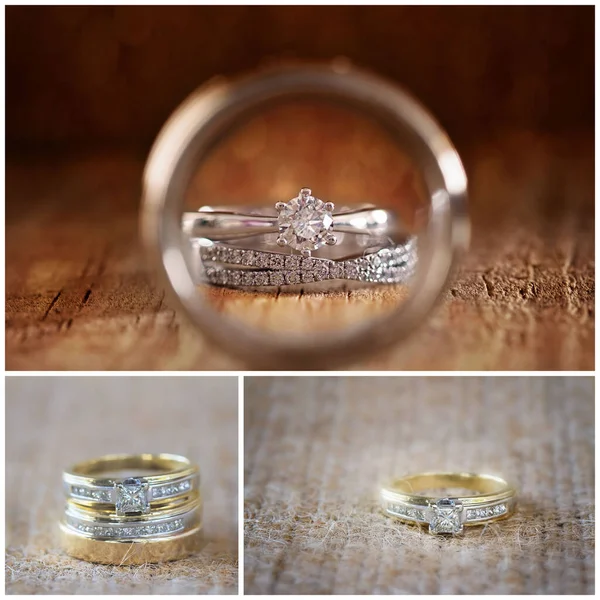 Collage of wedding rings Stock Photo by ©stahov 41583385