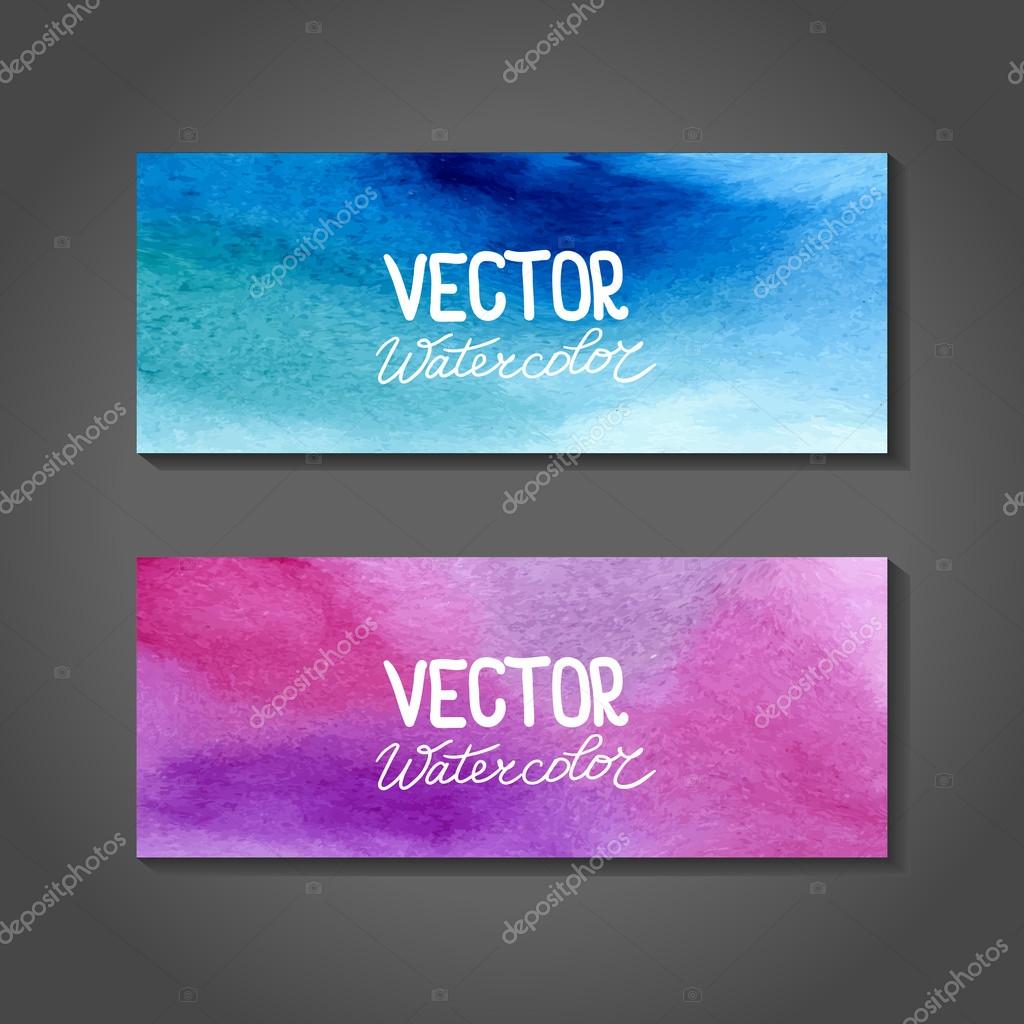 Vector watercolor banners. Abstract background with watercolors Stock ...