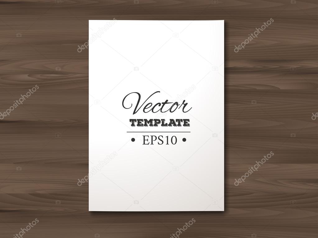 Template of blank paper sheet on a wooden background Stock Vector Image ...