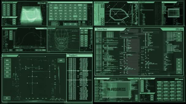Futuristic command center interface (loop ready) Stock Video Footage by ...