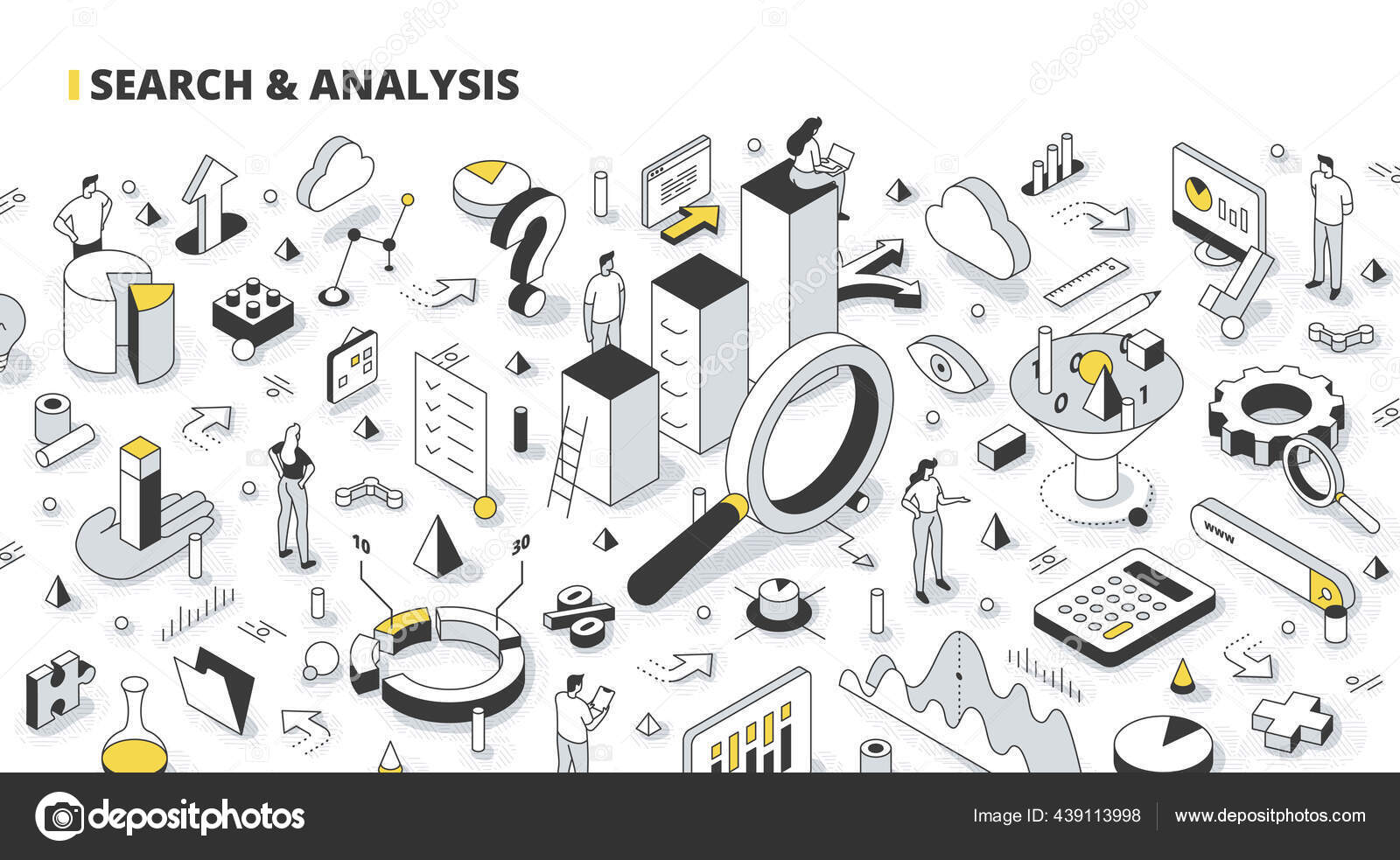 Search Analysis Concept Analyzing Business Data Gathering Researching ...