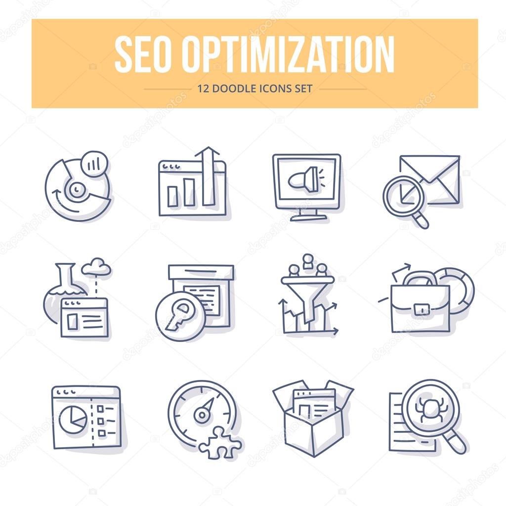 SEO Doodle Icons Stock Vector by ©koctia 98733334