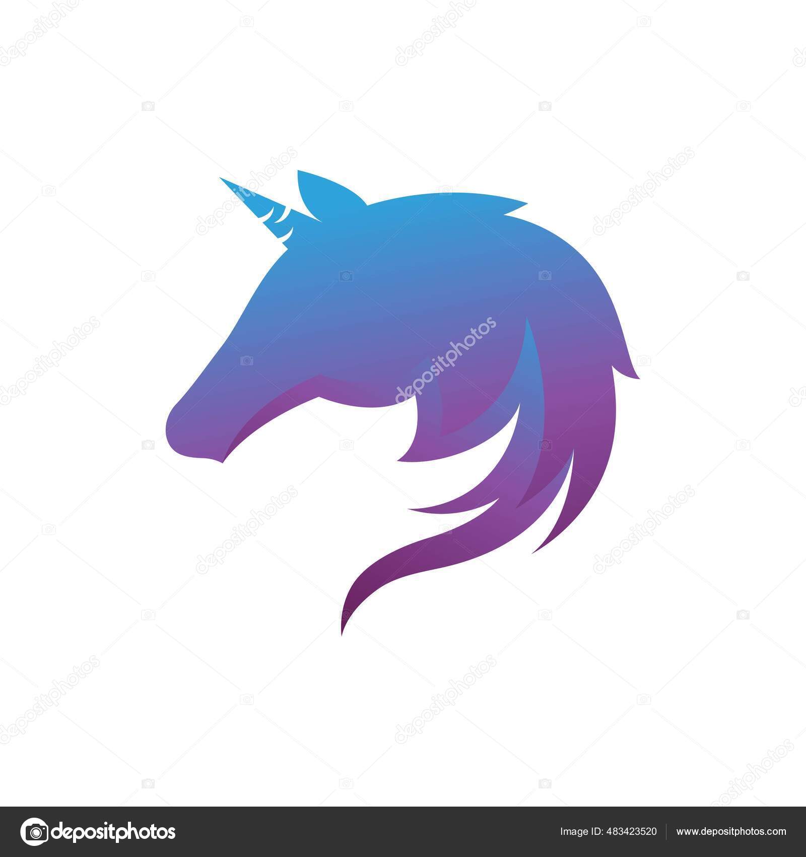 Plantilla Diseño Ilustración Vector Icono Logotipo Unicornio Vector de ...