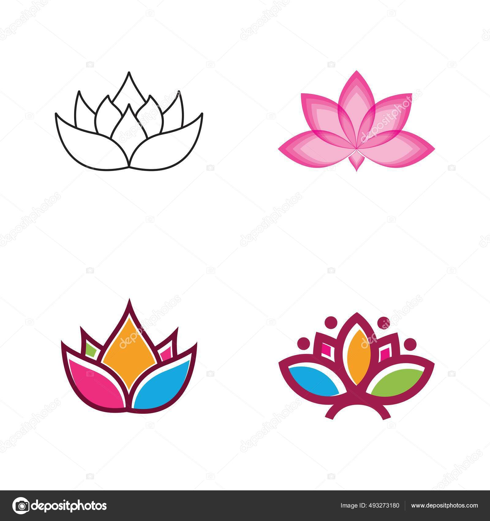 Belleza Flor Loto Vector Icono Diseño Plantilla Vector de stock por ...