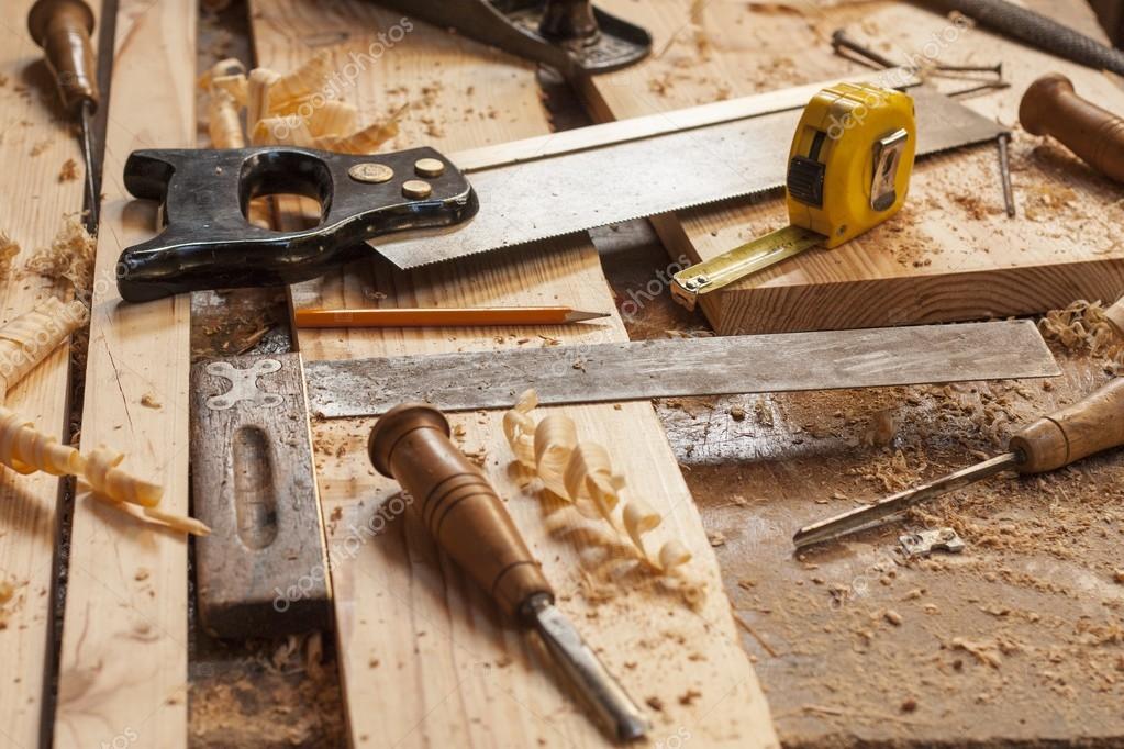 Herramientas de carpintero — Foto de stock #78060498 © kartos
