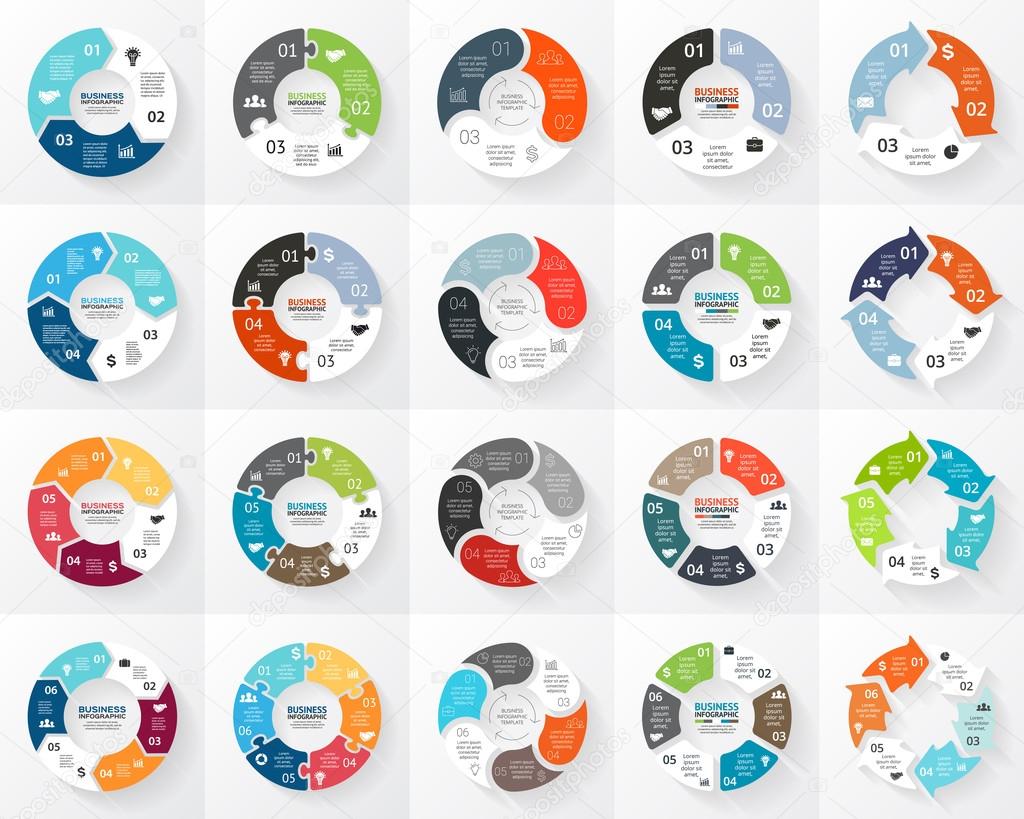 Circle arrows infographics set — Stock Vector © theseamuss #103870654