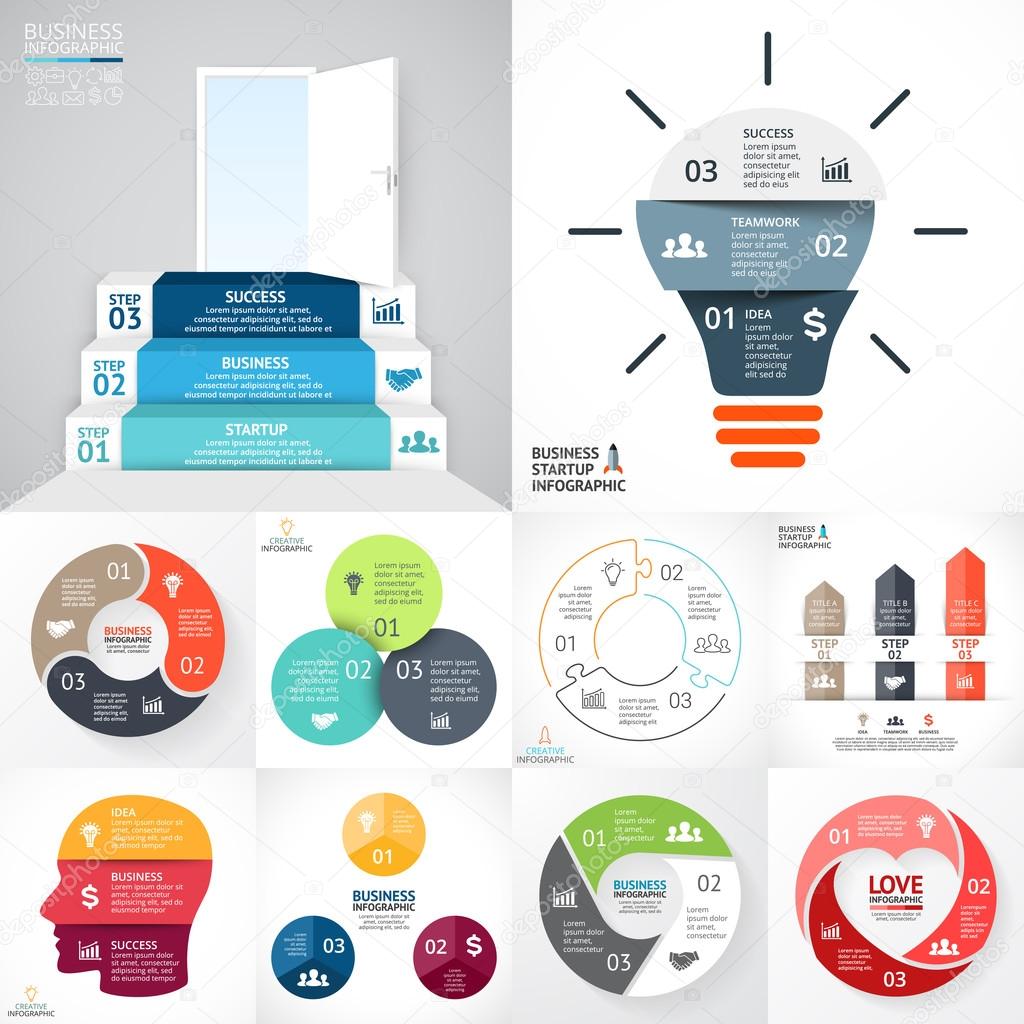 Vector circle infographic set. Business diagrams, arrows graphs ...