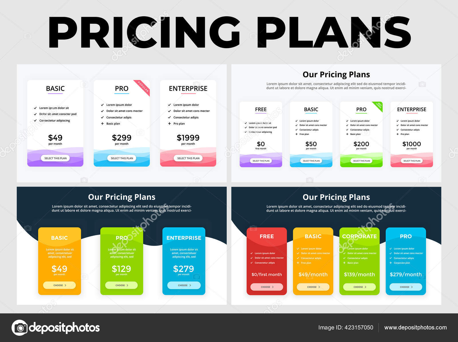 Rencana harga Infografis. Templat untuk Presentasi Bisnis Anda. Konsep ...