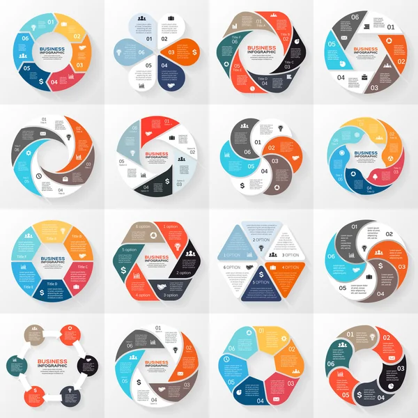 Vector circle arrows ribbons infographics set. Template for diagram ...