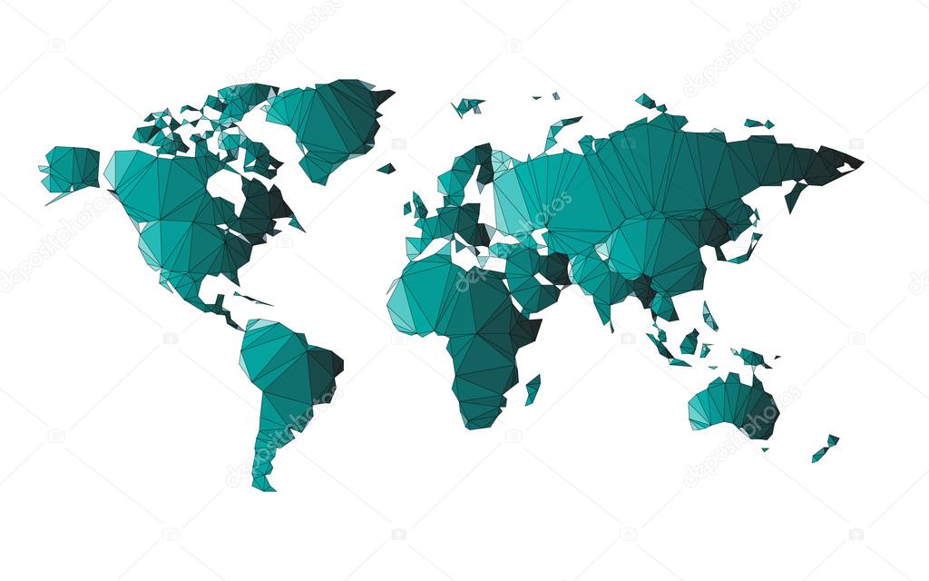 Low poly of world map with structure line Stock Vector Image by ...