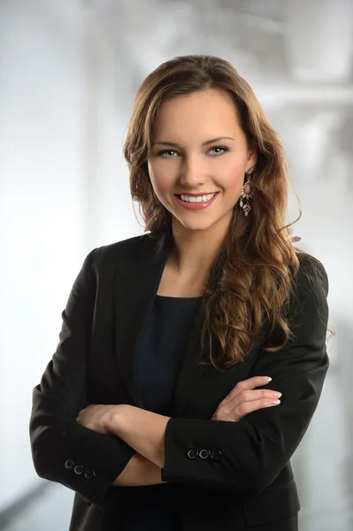 Businesswoman Smiling Inside Building - Stock Image - Everypixel