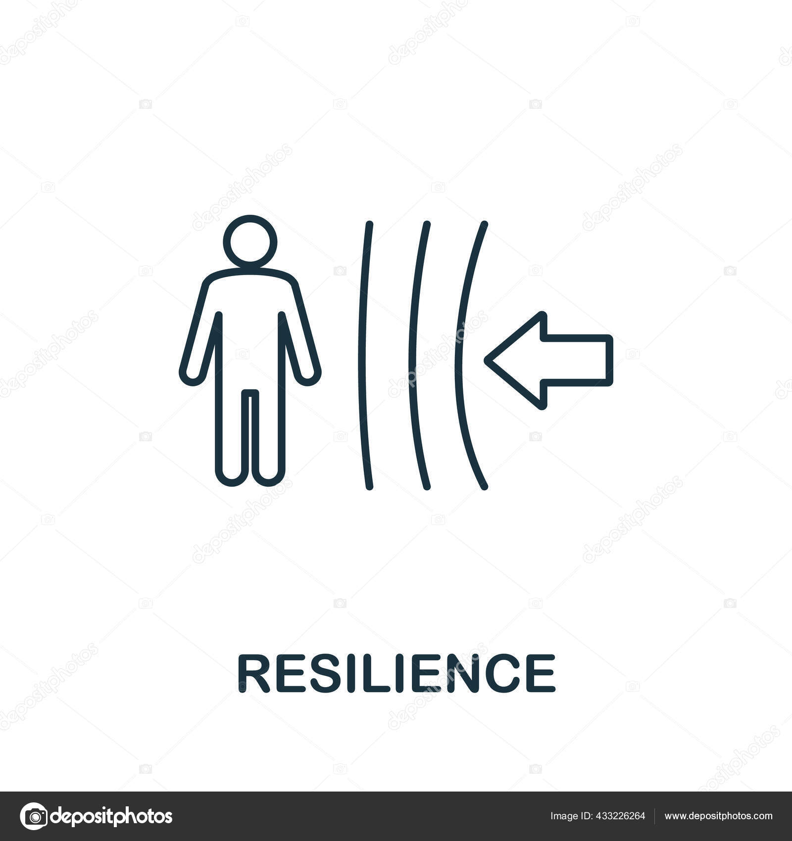 Ikone der Belastbarkeit. Linienstilelement aus der Life Skills ...