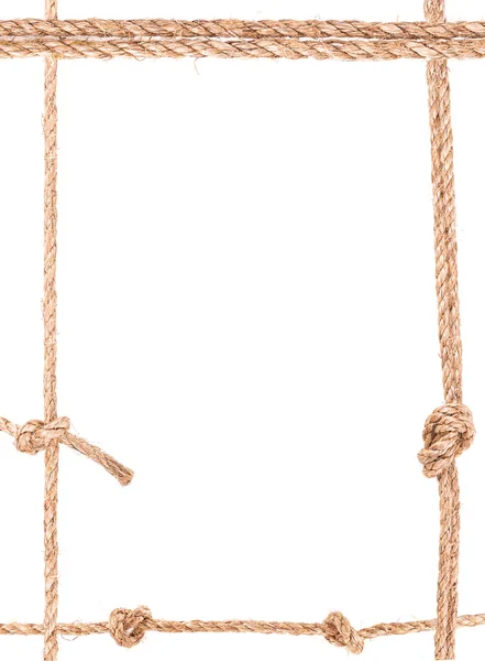 Ropes Reef Knots Frame Isolated White — Stock Photo © Eshma #377685444