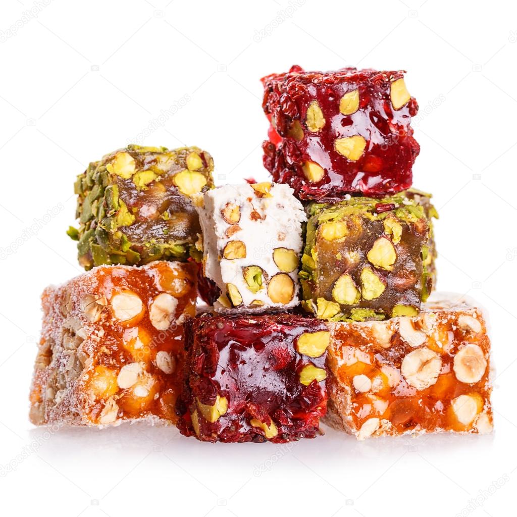 Turkish Delight Isolated on white — Stock Photo © dmitriykp #97328606