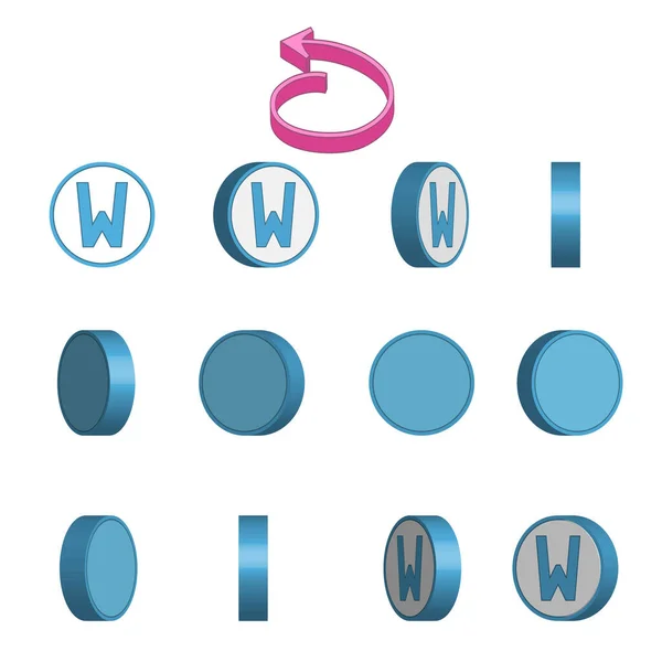 Number Circle Rotation Sequence Sprite Sheet White Background Vector ...