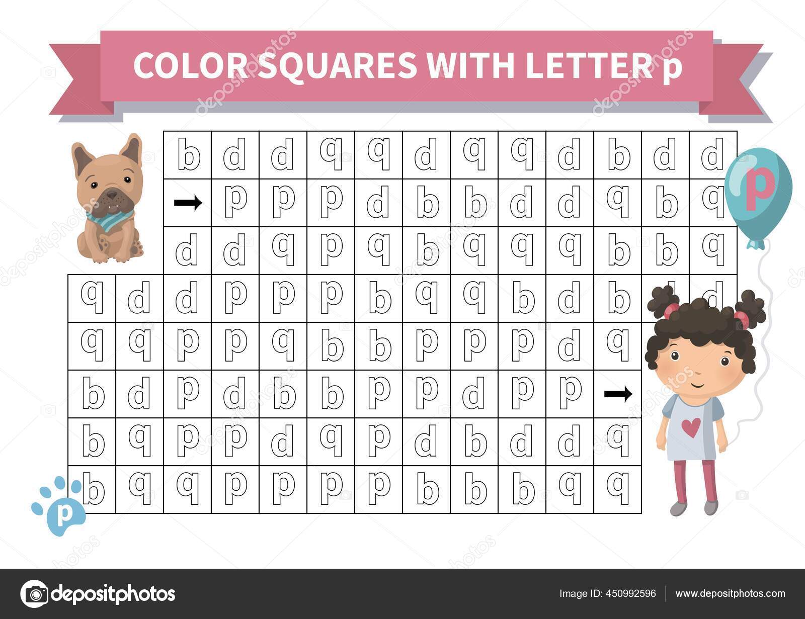 Printable game. Worksheet for kids. Exercise about letter reversals b ...