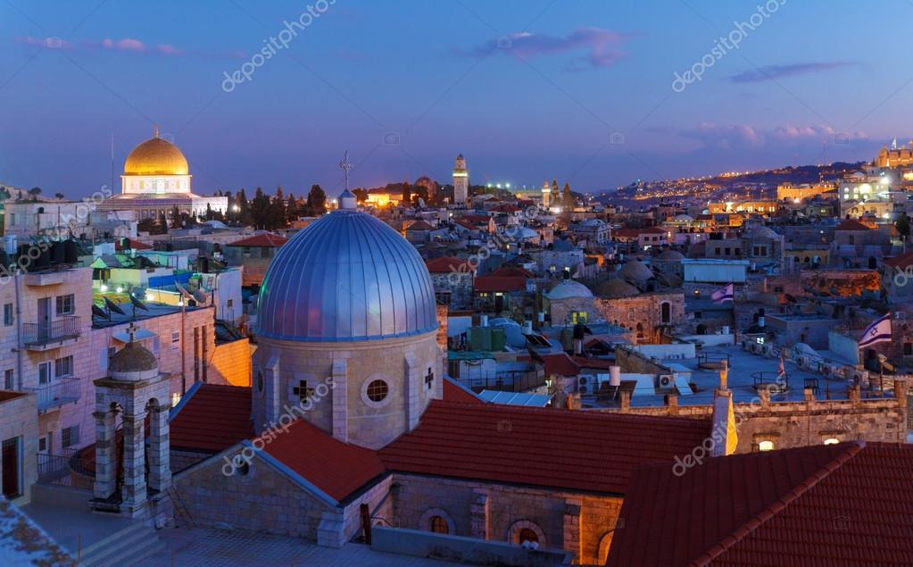 Jerusalem Old City at Night, Israel — Stock Photo © Rostislavv #55008377