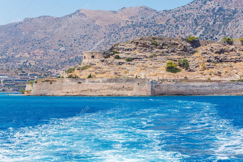 Spinalonga Island with Medieval Fortress, Crete — Stock Photo ...