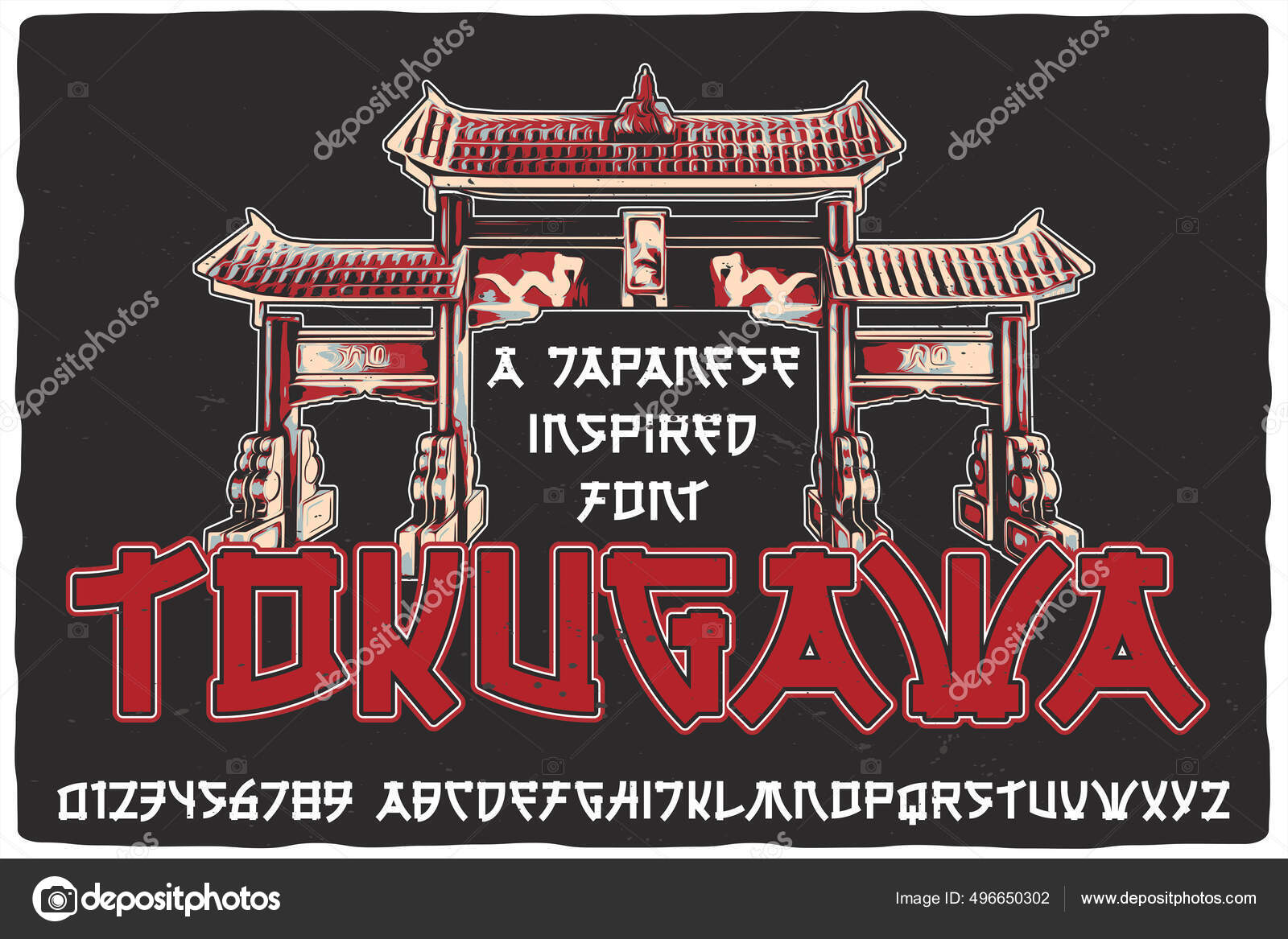 Original Label Font Named Tokugawa Vintage Japanese Style Font Any ...