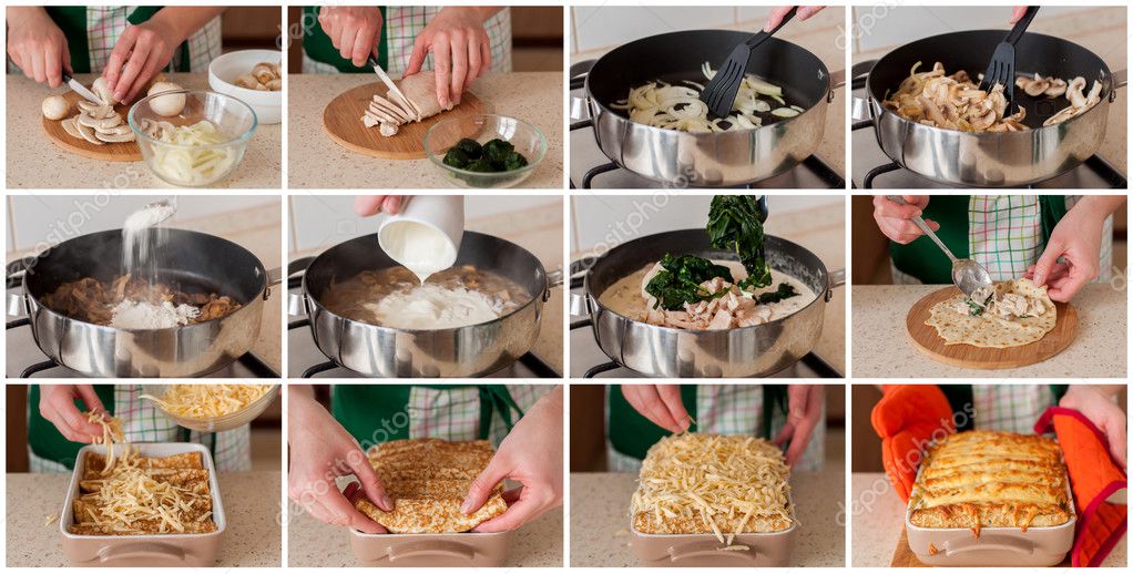 A Step by Step Collage of Making Crepe Bake — Stock Photo © dolphy_tv ...