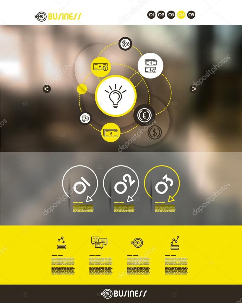 Yellow website transparent template with bulb Stock Vector Image by ...