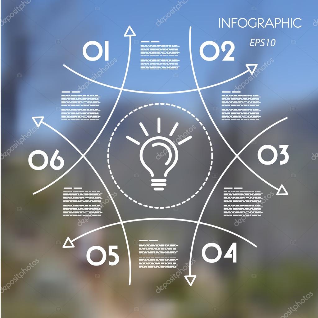 White linear infographic circle from arrows Stock Vector Image by ...