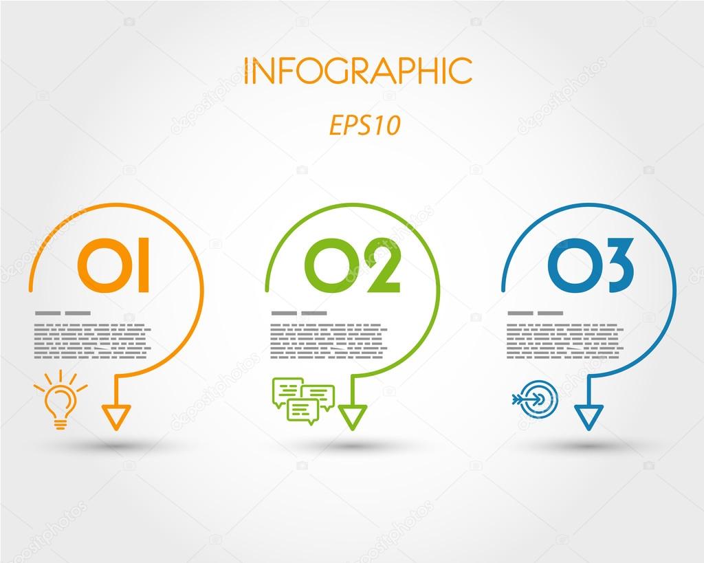 Colorful linear infographic three hooks Stock Vector by ©mdesignstudio ...