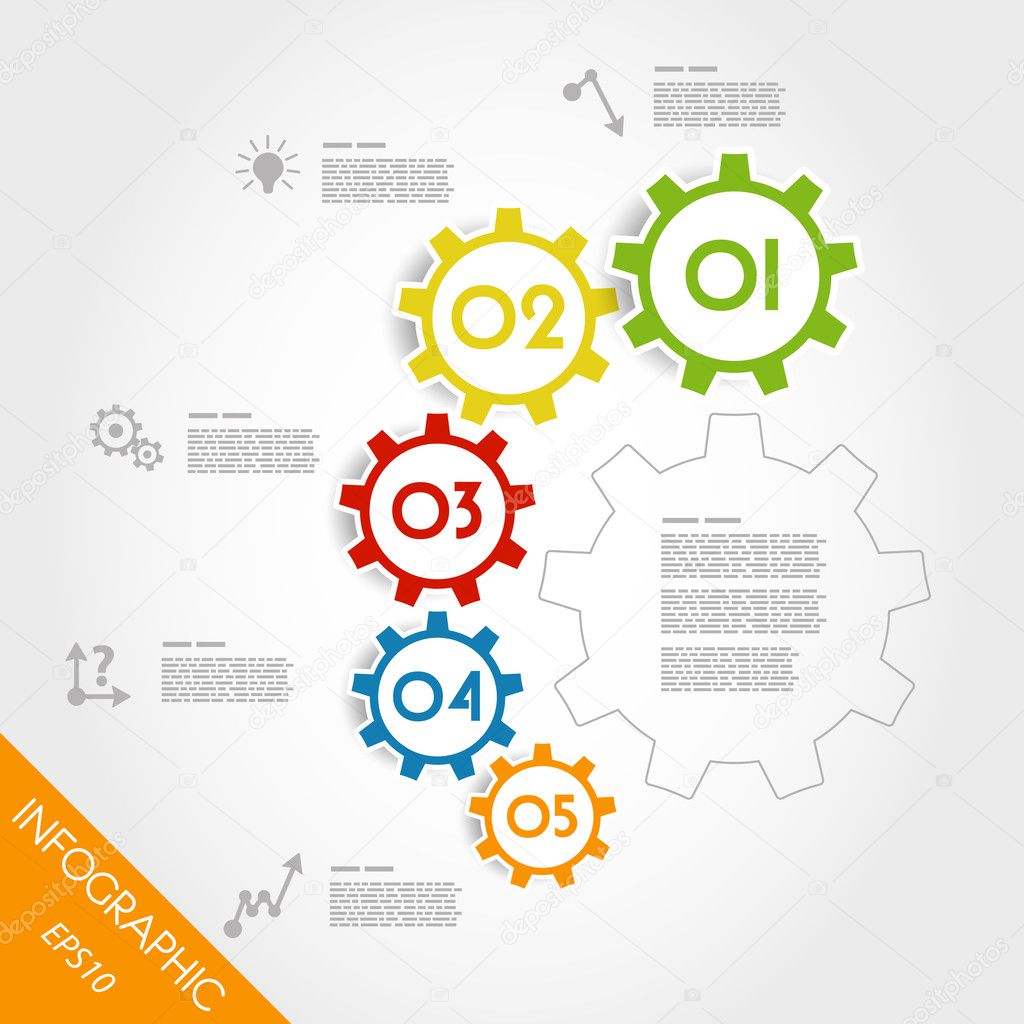 Colorful infographic gears in arc Stock Vector by ©mdesignstudio 60327253