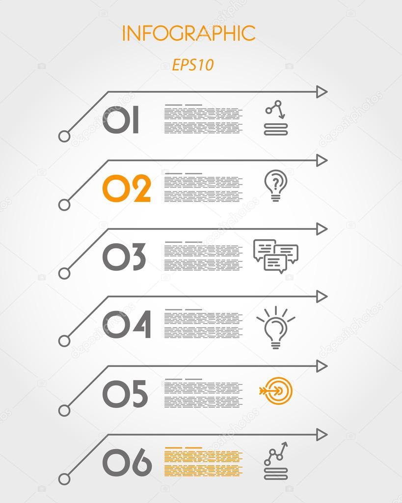 Six linear infographic arrows Stock Vector Image by ©mdesignstudio ...