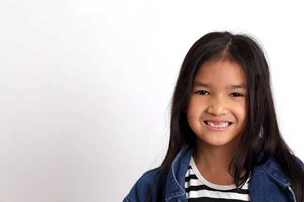 Asian Girl Standing White Background — Stock Photo © kimberrywood ...