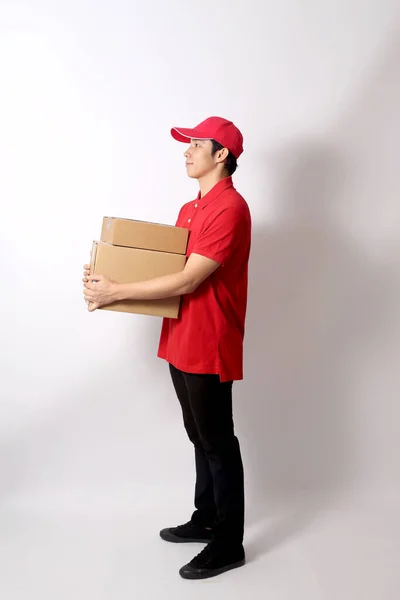 Asian Postman White Background — Stock Photo © kimberrywood #509223672