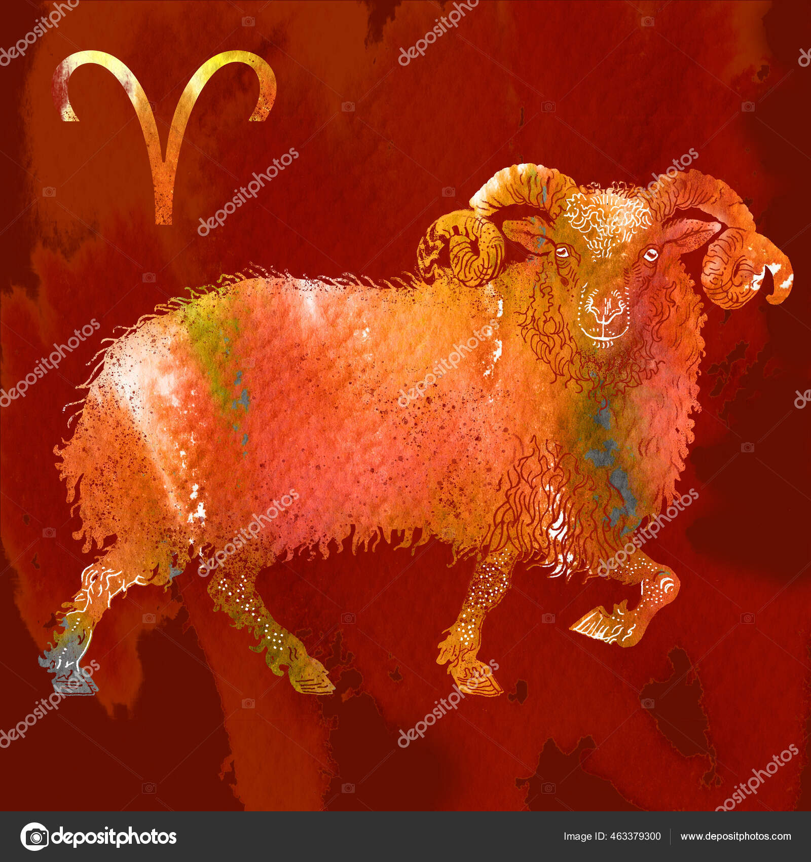 Aries Symbol Red