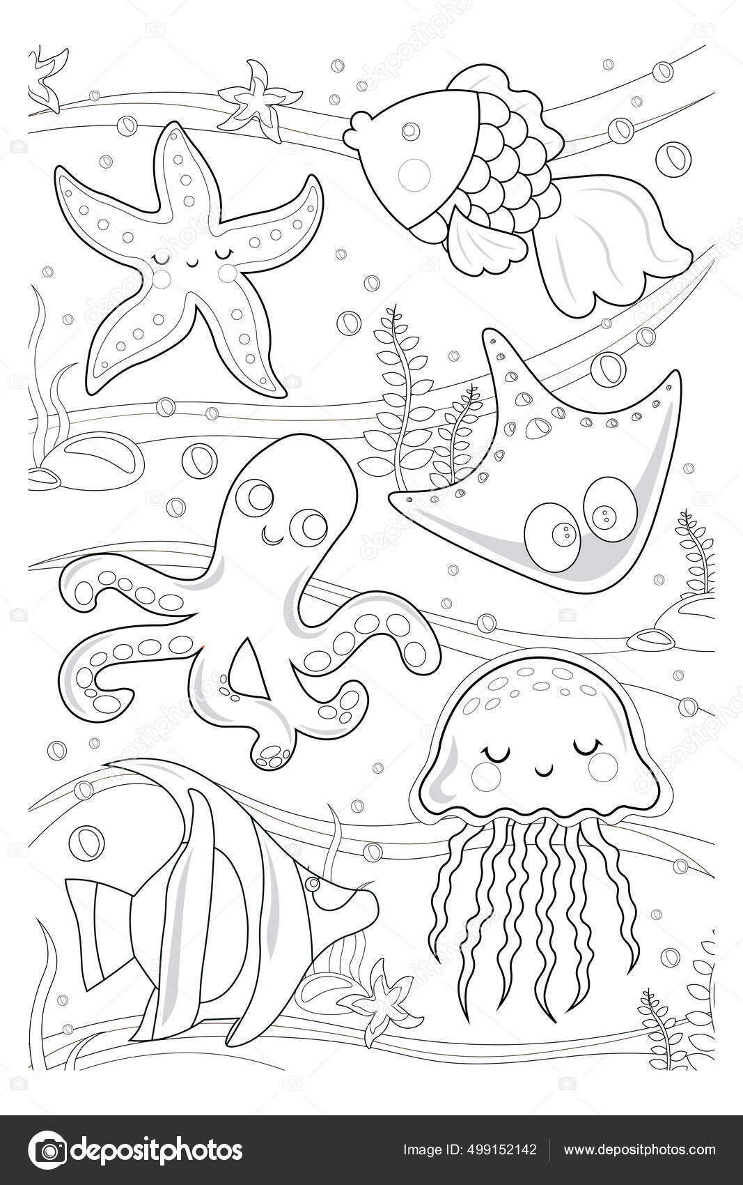 Inktvis Tentakels Kleurplaten