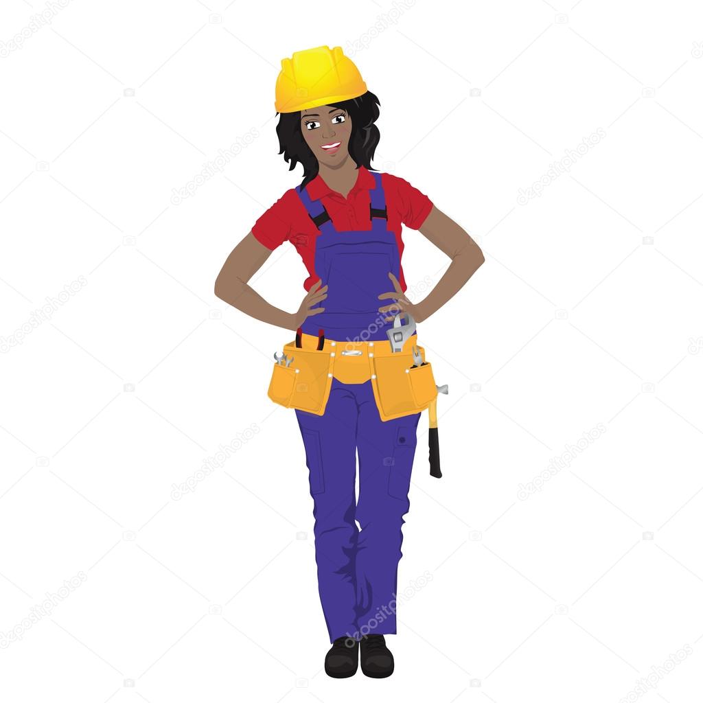Female Construction Worker Clipart Vintage Woman Construction Stock