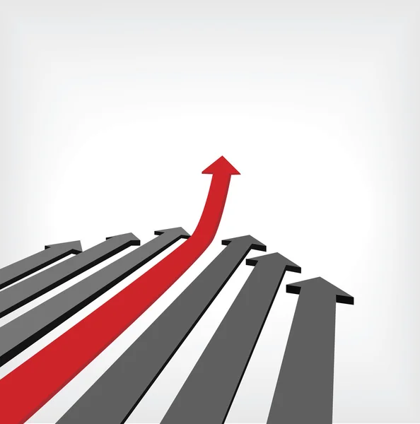 Three red arrows going up - success concept illustration — Stock Photo ...