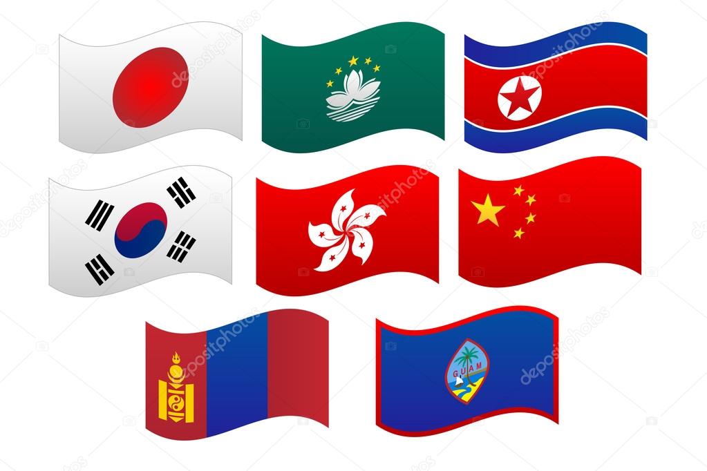 Eastern asia flags vector Stock Vector Image by ©kozzi2 #108791582