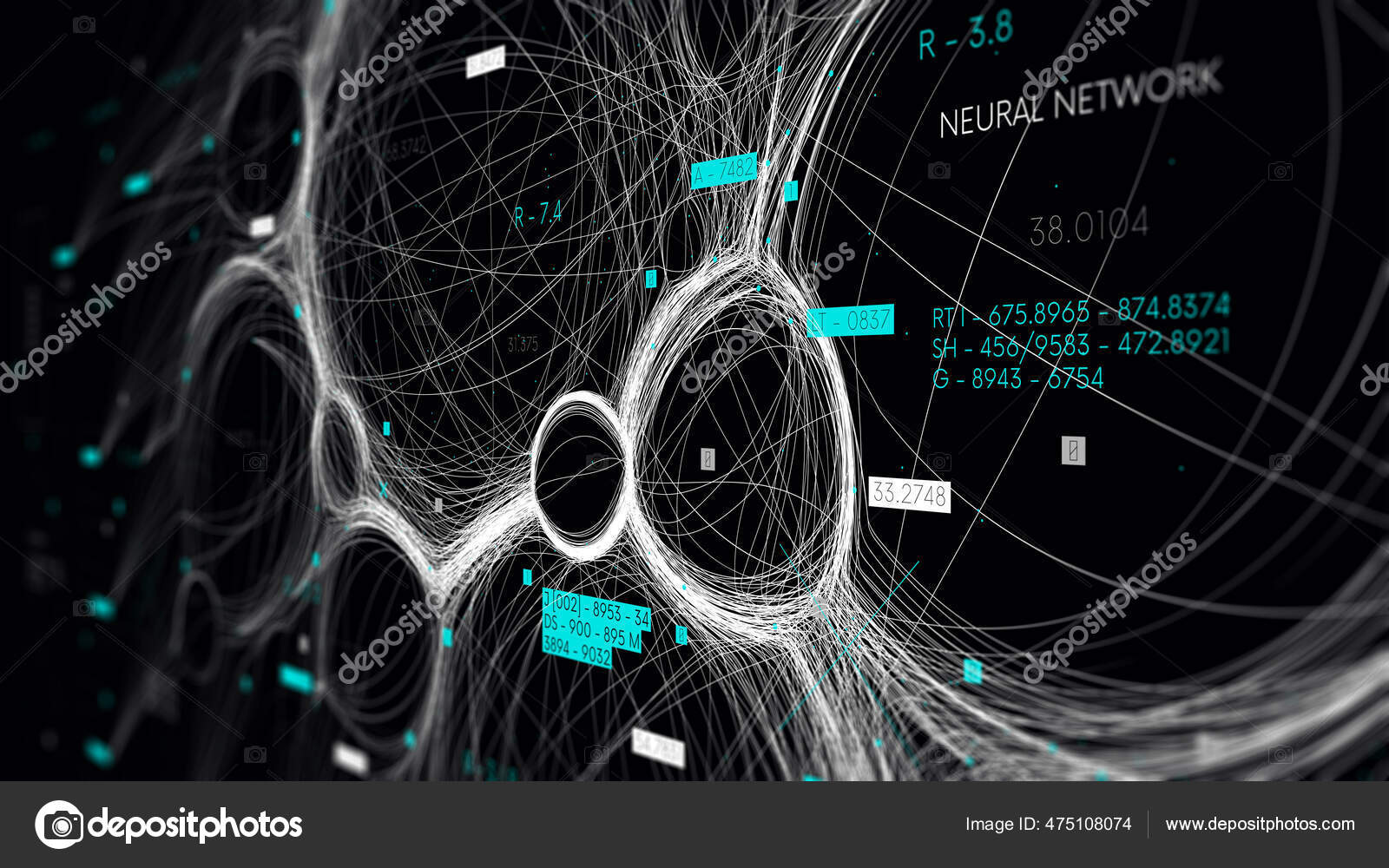 Digital Visualization Data Flow Formation Neural Networks Database ...