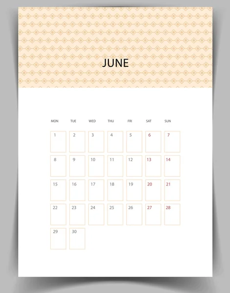 Június calendar üresoldal图库照片、免版税Június calendar üresoldal图片|Depositphotos