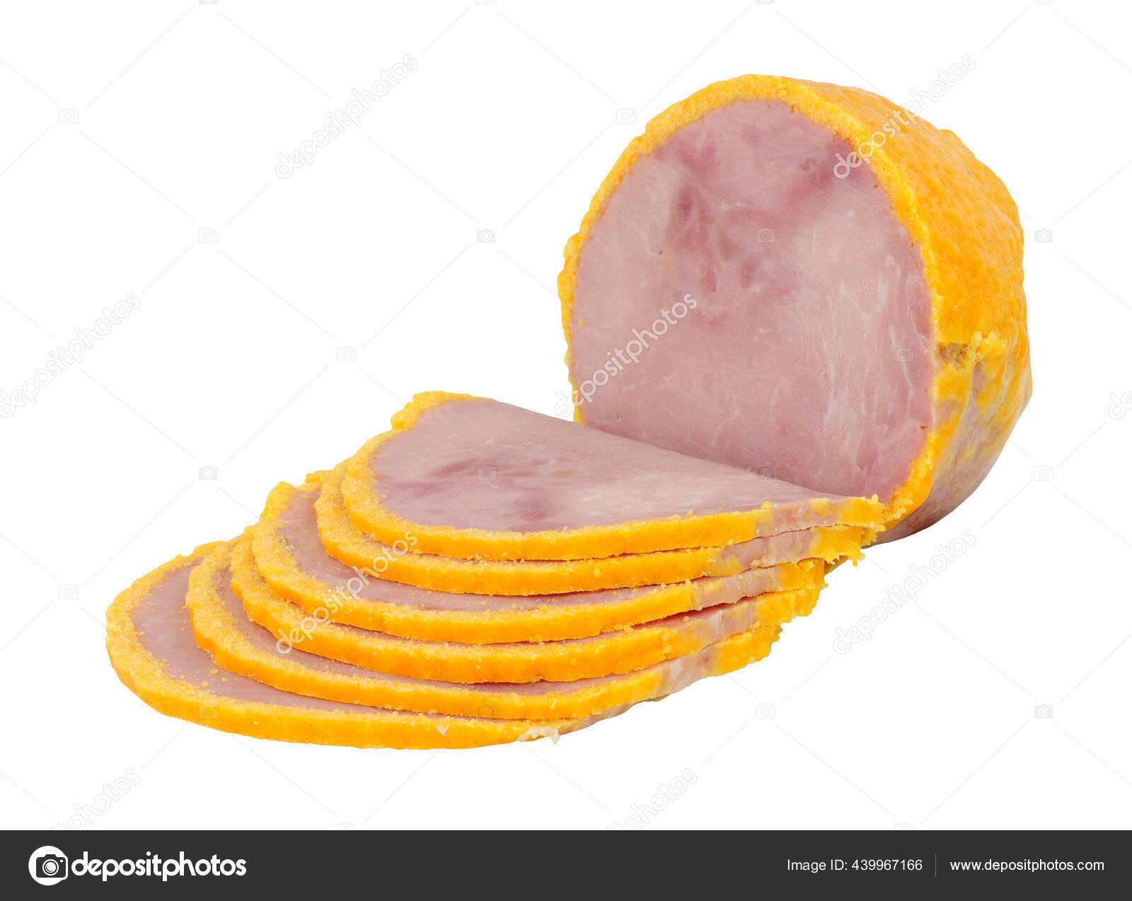 Crumbed Dry Cured Formed Ham Joint Coated Gluten Free Breadcrumbs Stock ...