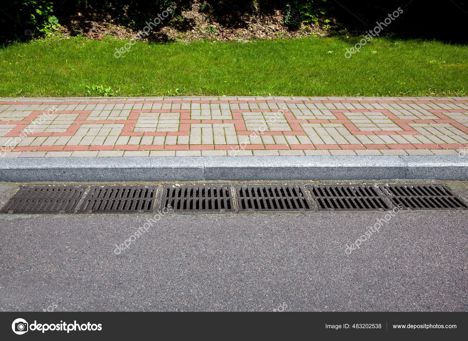 Rectangular Hatches Lattice Drain System Drainage Rainwater Road ...